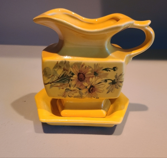 Other | Vintage Mccoy Pottery 313 Yellow Pitcher W Sunflower | Poshmark